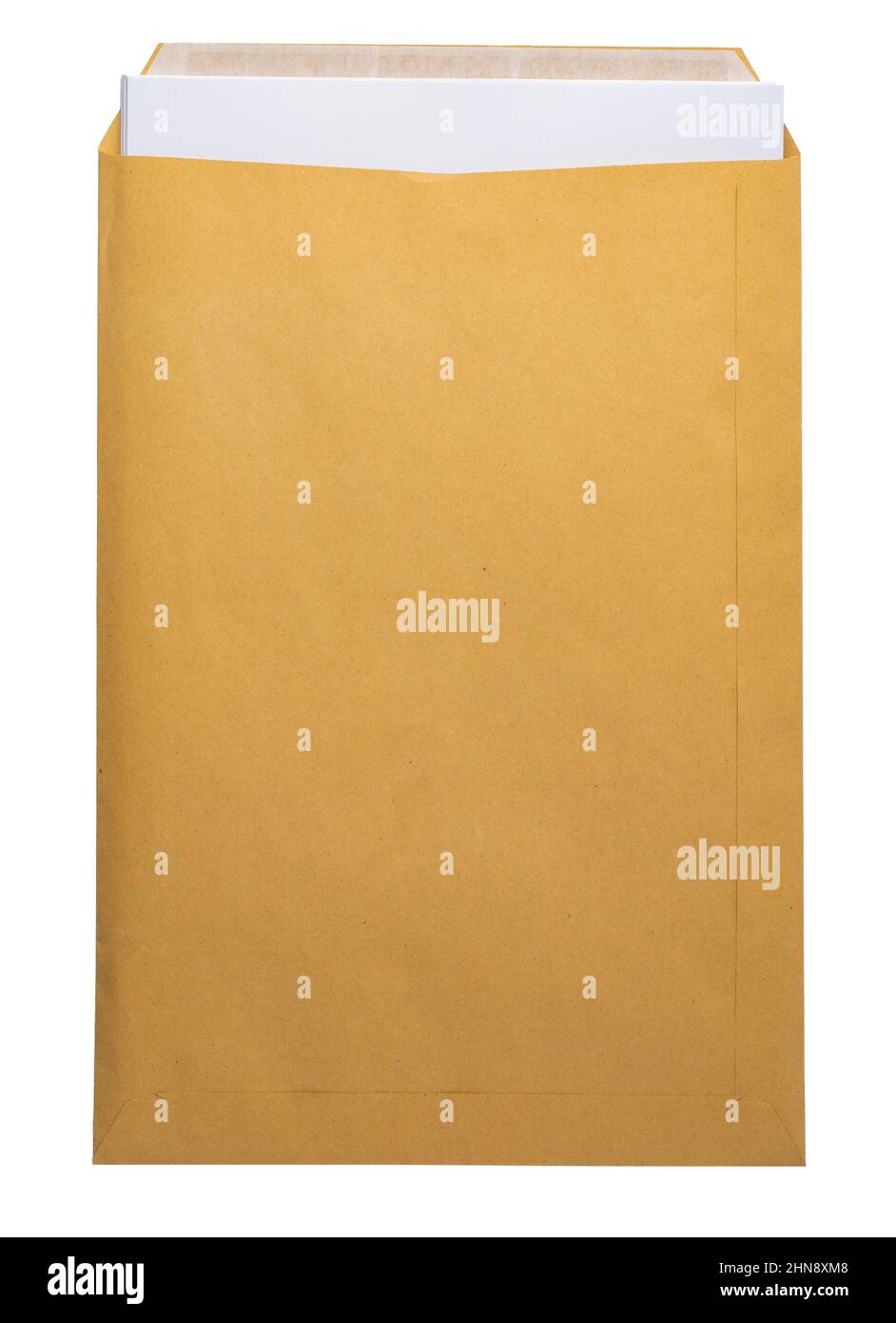 Brown envelope front and back isolated on white background. Letter top view Stock Photo - Alamy