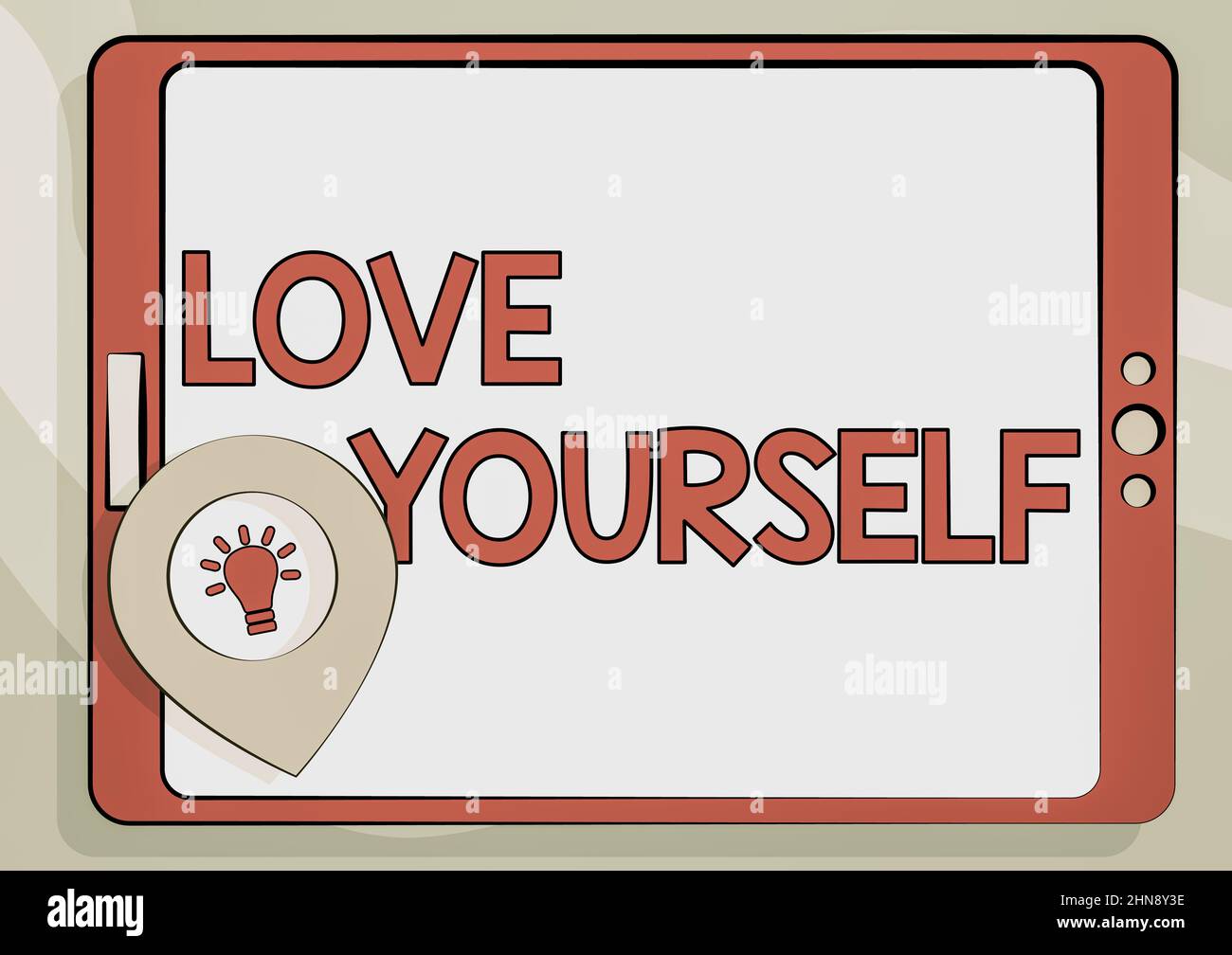 Conceptual caption Love Yourself. Concept meaning have self respect ...