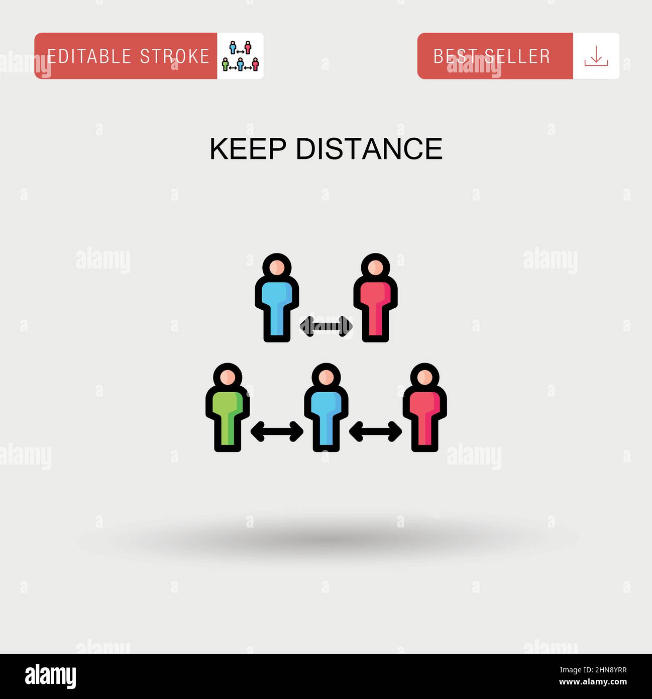 Keep distance Simple vector icon Stock Vector Image & Art - Alamy