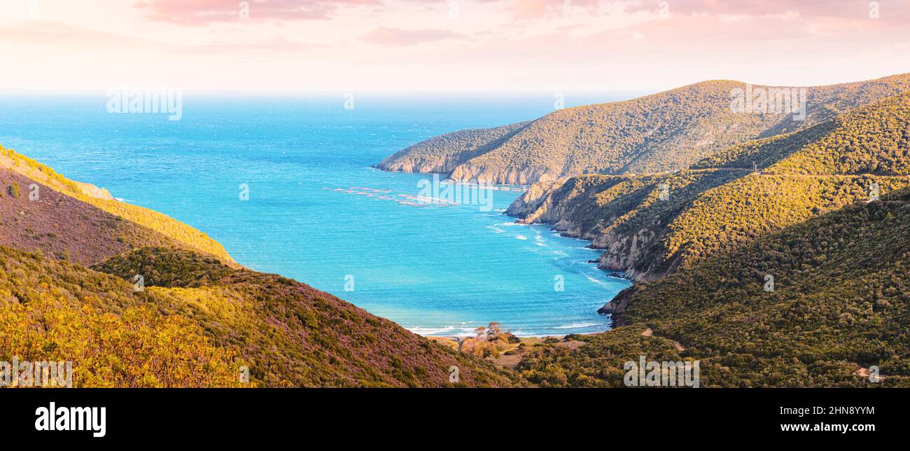 A picturesque panoramic cape on the Sithonia peninsula. Scenic Mamba ...