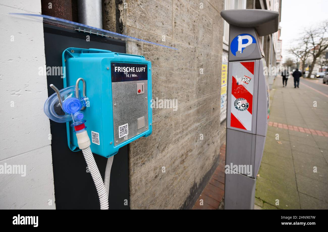 Hanover, Germany. 15th Feb, 2022. A vending machine labeled "Fresh Air ...