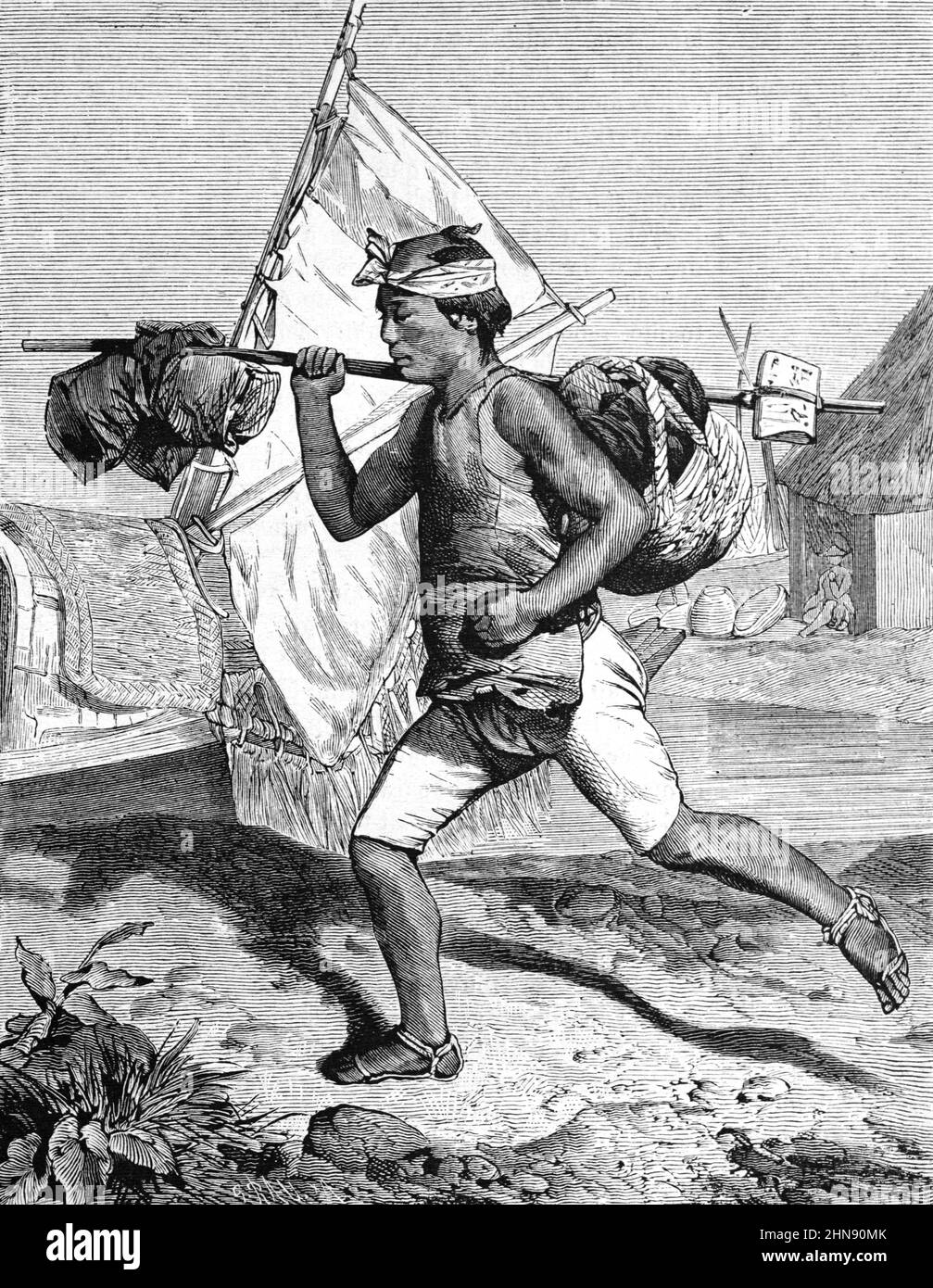 Illustration mailman Black and White Stock Photos & Images - Alamy