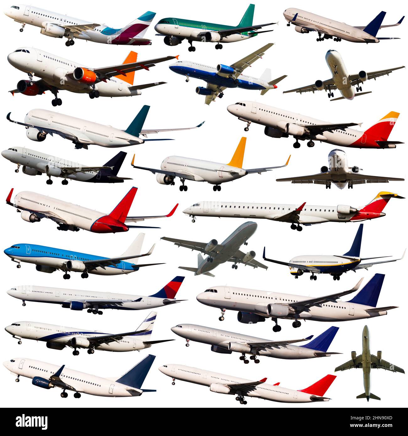 Collage of different passenger airplanes Stock Photo - Alamy