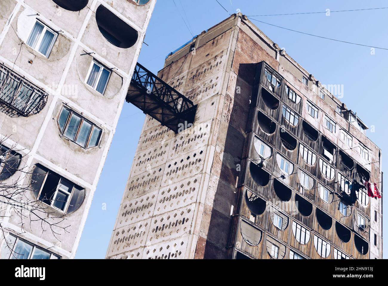 Ugly multistory block bult in soviet times Stock Photo - Alamy