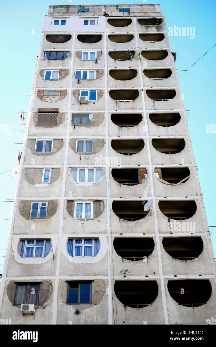 Ugly multistory block bult in soviet times Stock Photo - Alamy
