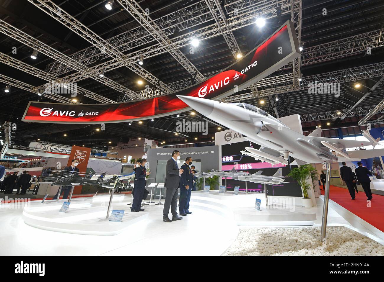 Singapore, Singapore. 15th Feb, 2022. Visitors view the booth of ...