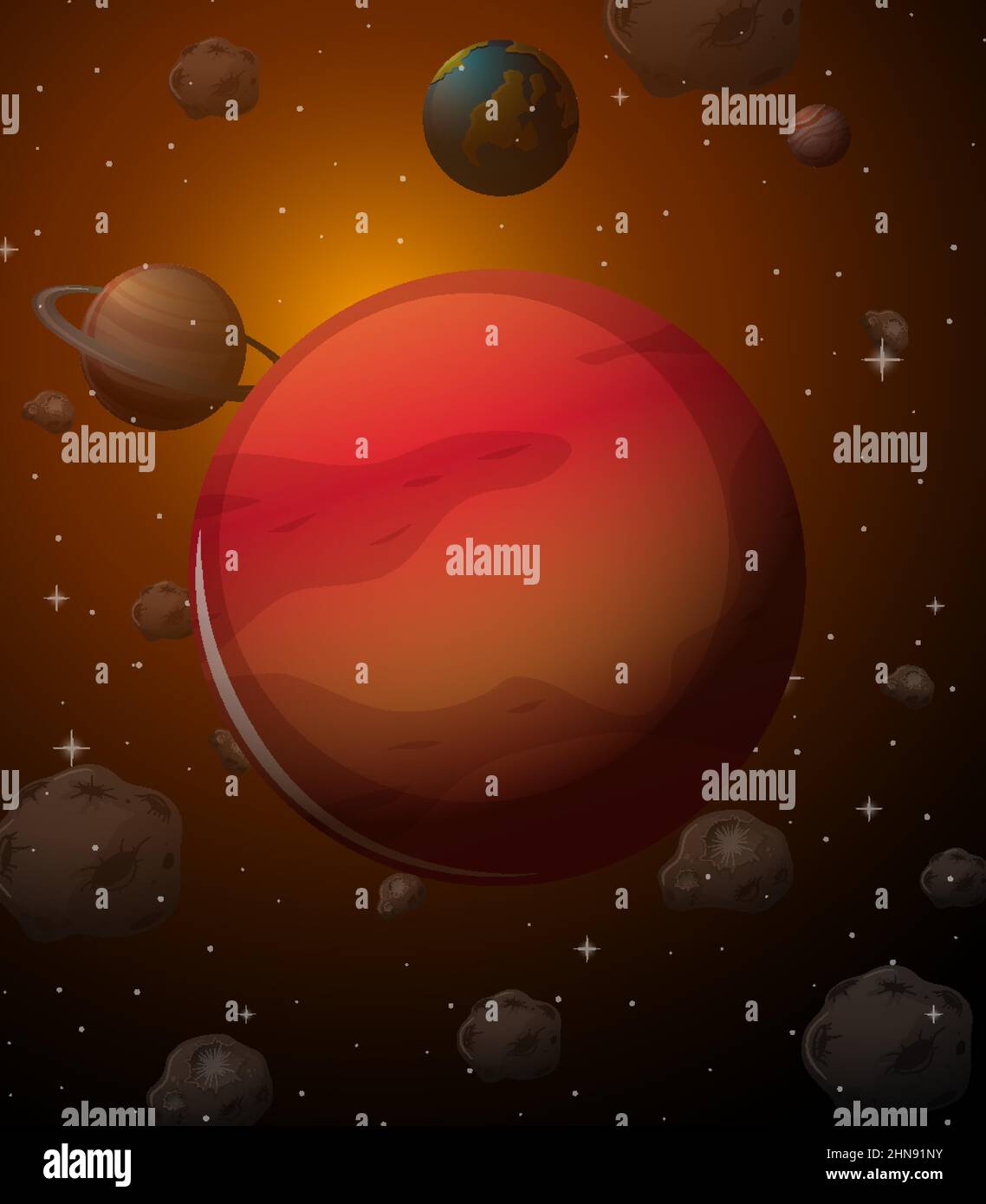 Mars planet on space background illustration Stock Vector Image & Art ...