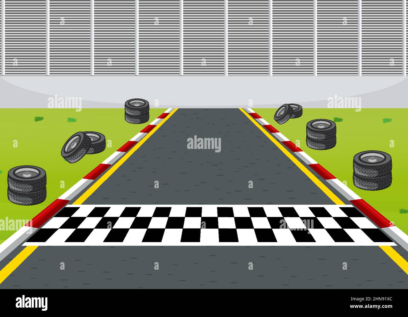 Race track with start or finish line illustration Stock Vector Image ...