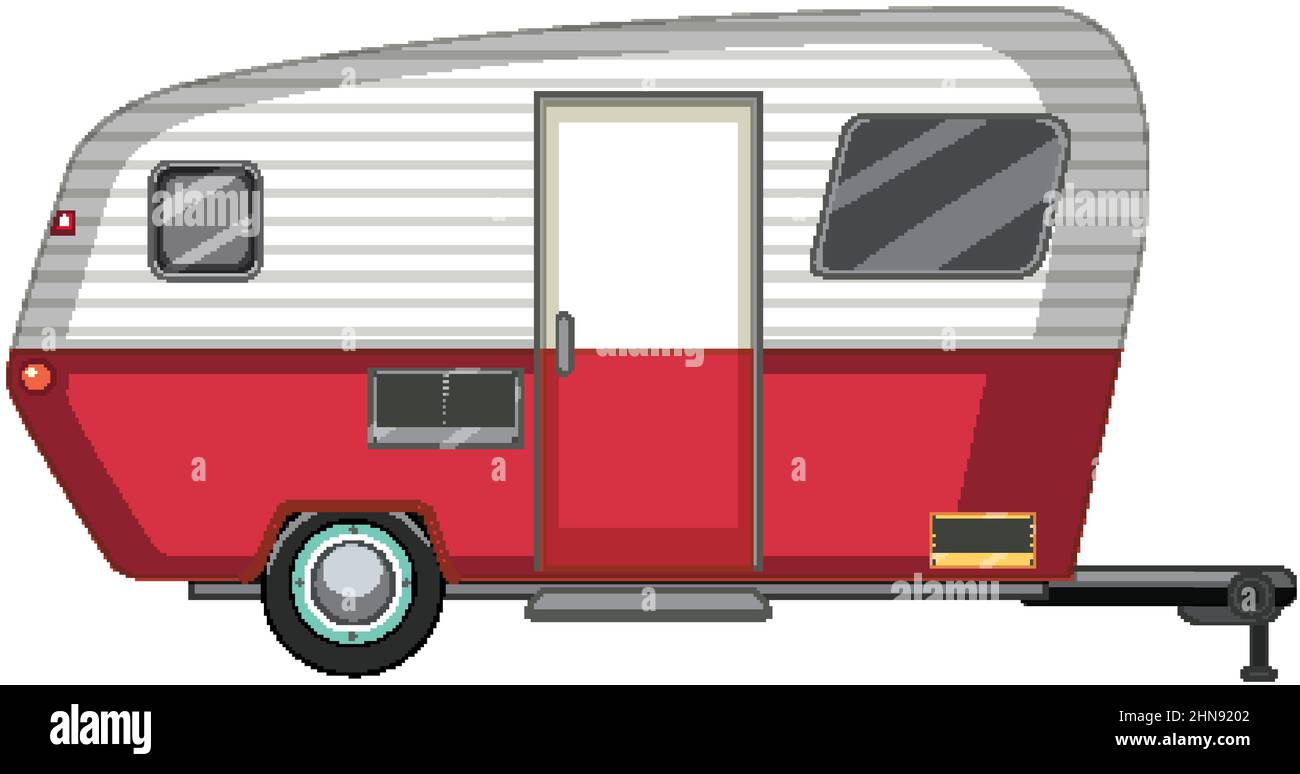 Cute caravan on white background illustration Stock Vector Image & Art ...