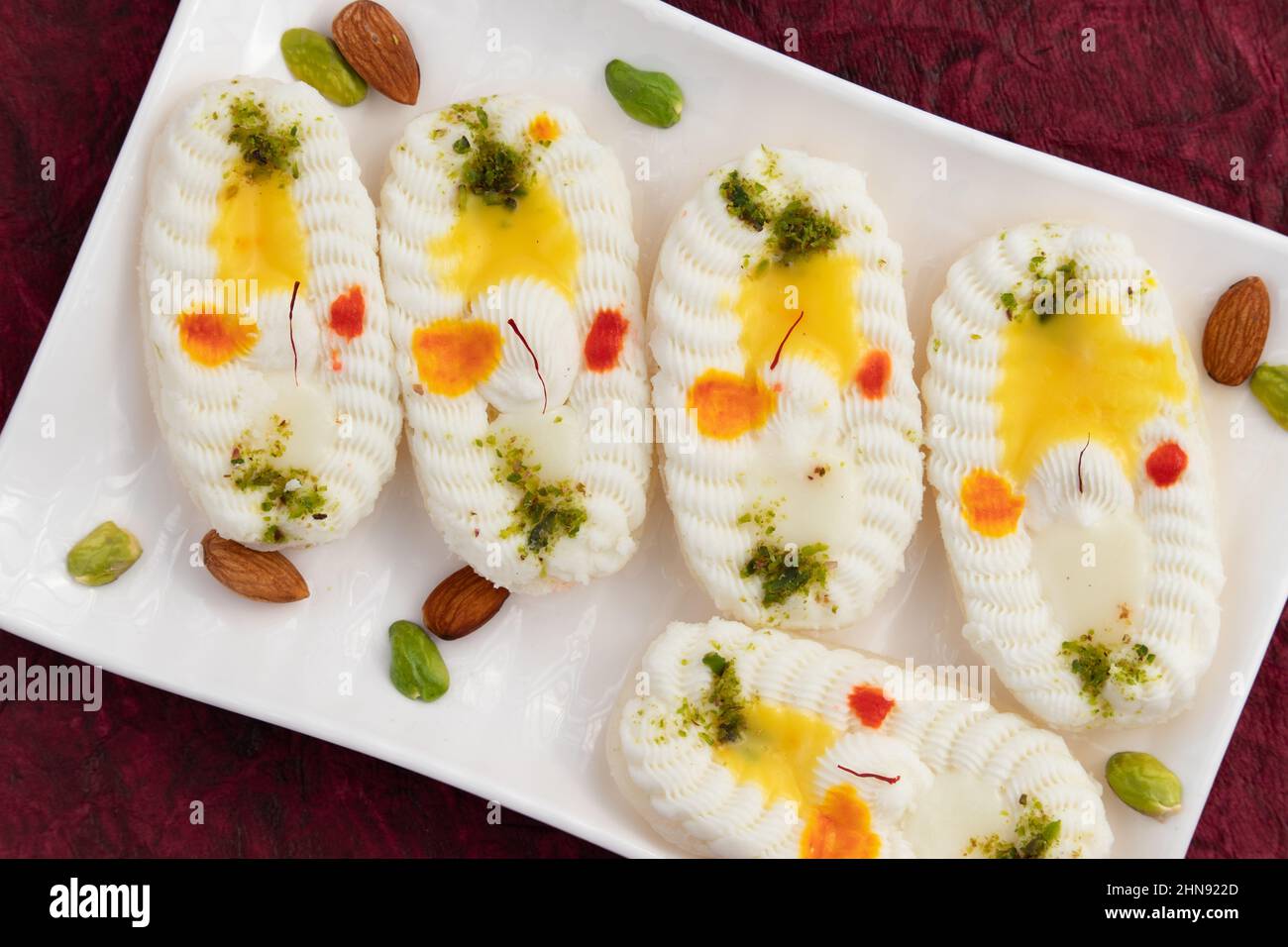Indian Mithai Cham Cham Also Called Rasgulla Chomchom Or Rosogolla ...