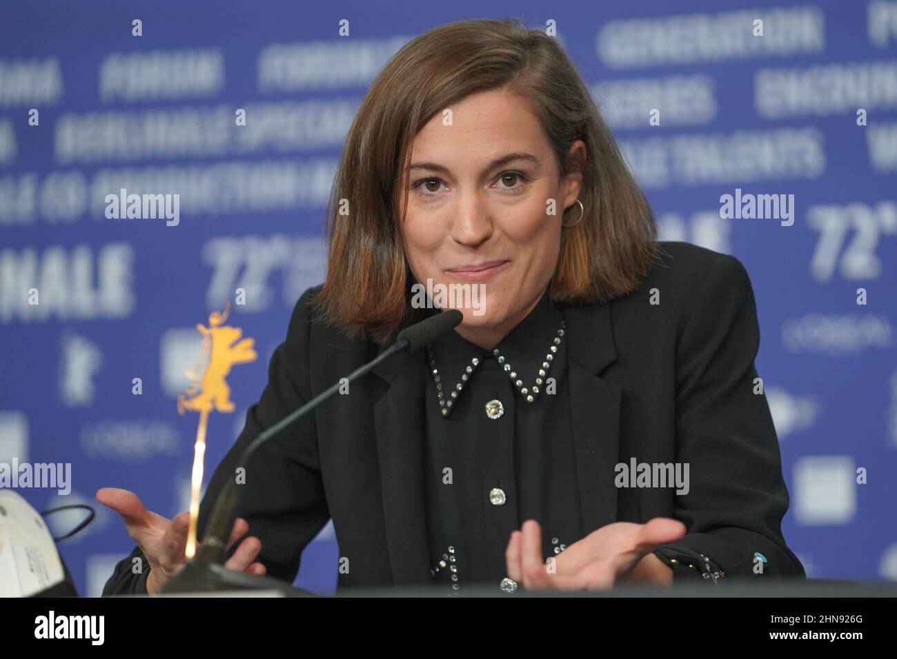 Berlin, Germany. 15th Feb, 2022. The director Carla Simon presents at ...