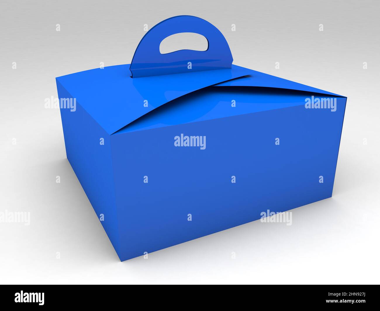 Blue cardboard food packaging on white background 3d render Stock Photo ...