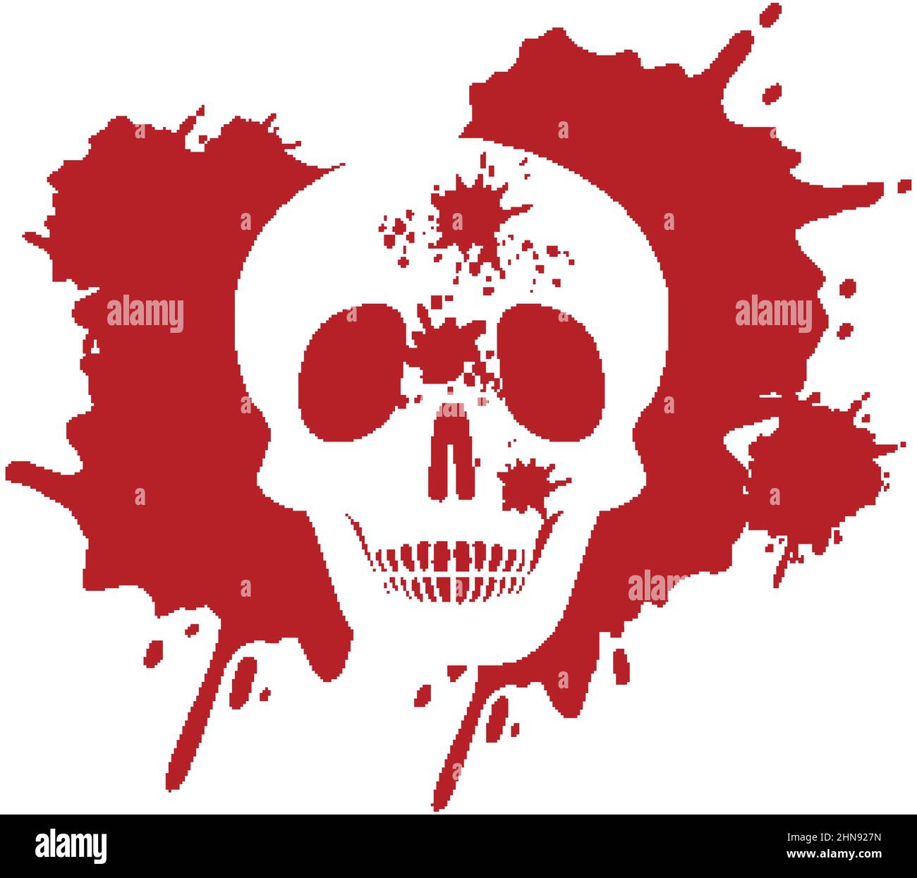 Skull blood isolated on white background illustration Stock Vector ...