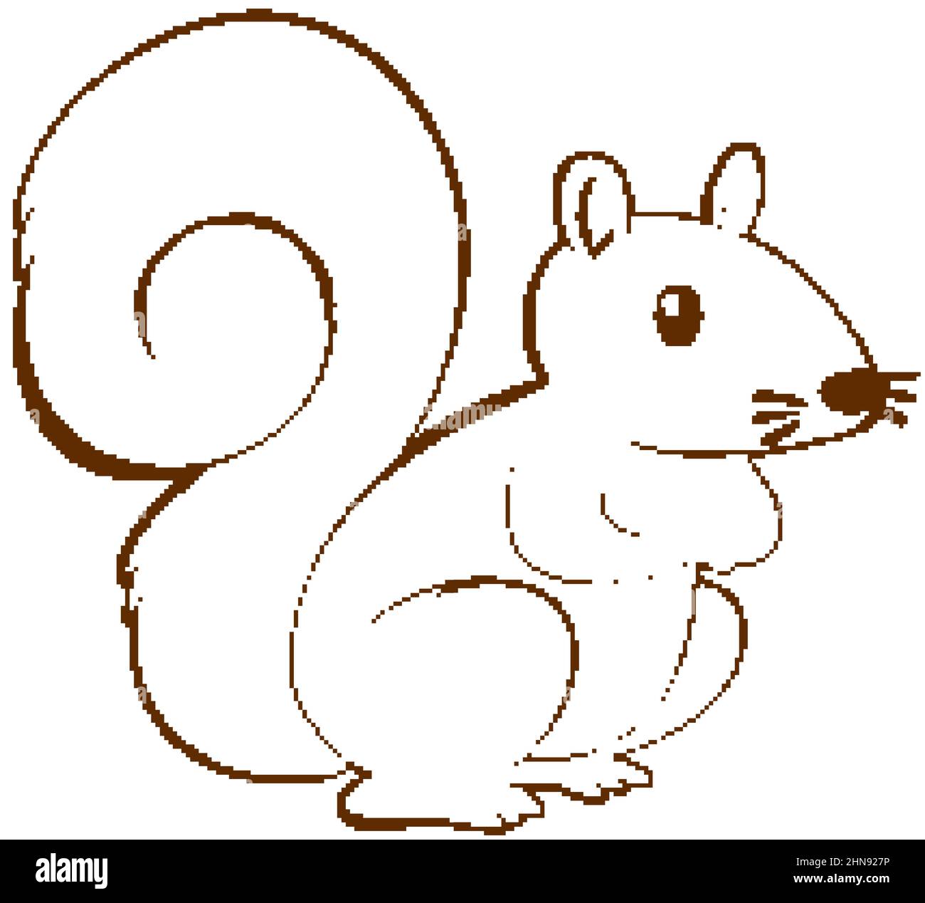 Squirrel in doodle simple hi-res stock photography and images - Alamy