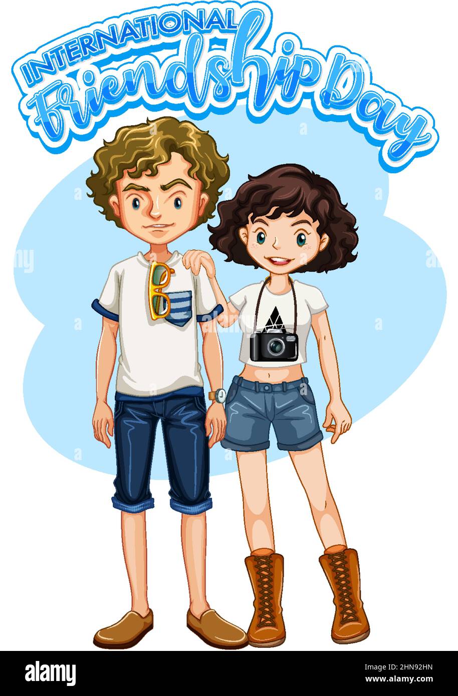 Two teenagers friends Stock Vector Images - Alamy