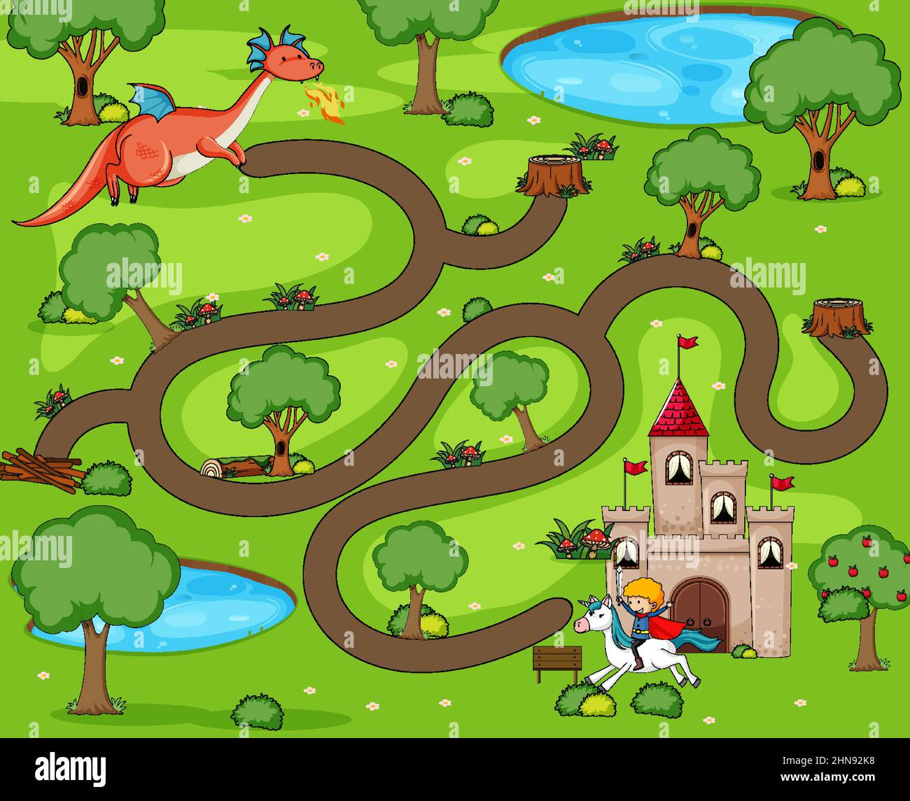 Maze game template for toddlers illustration Stock Vector Image & Art ...