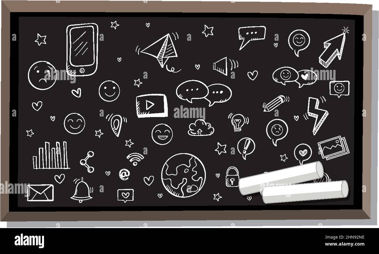 Hand drawn doodles on chalkboard illustration Stock Vector Image & Art ...