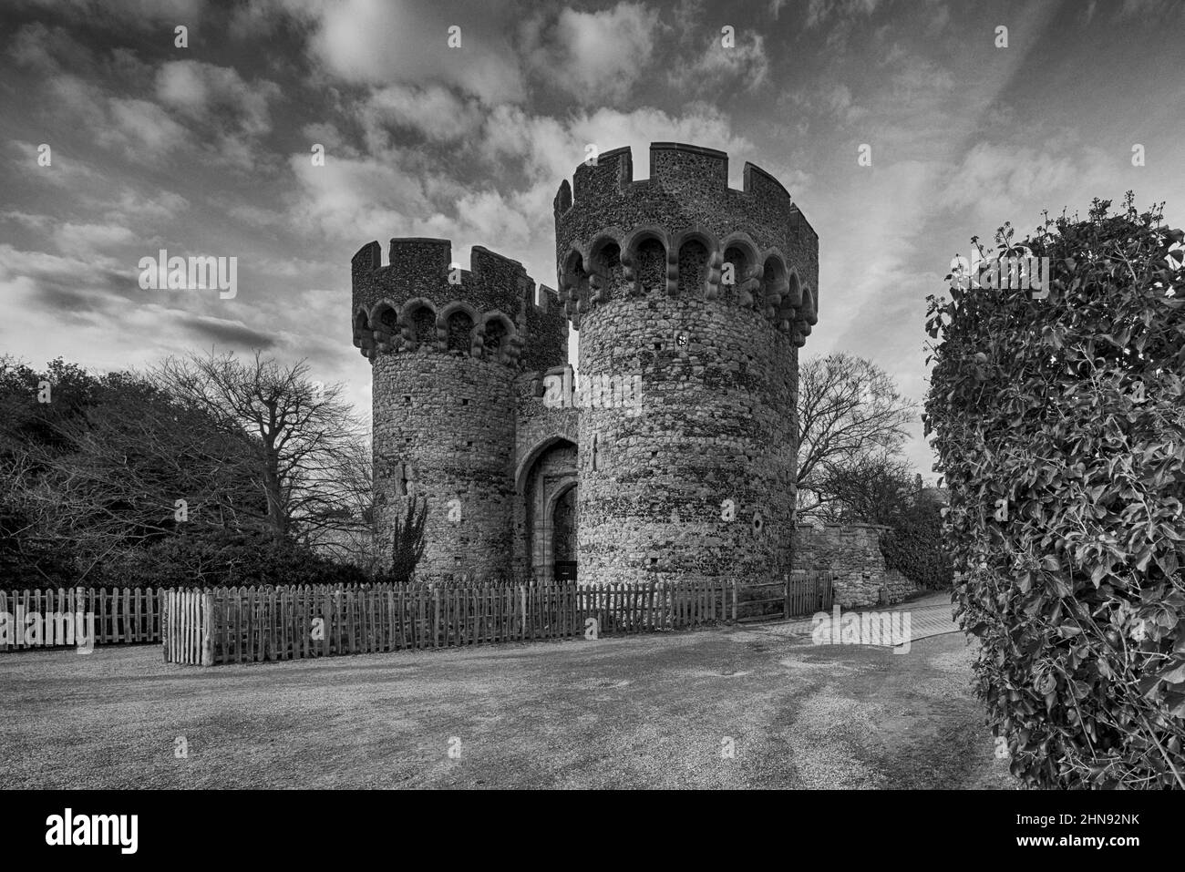 Old restored castle in Black and White Stock Photos & Images - Alamy