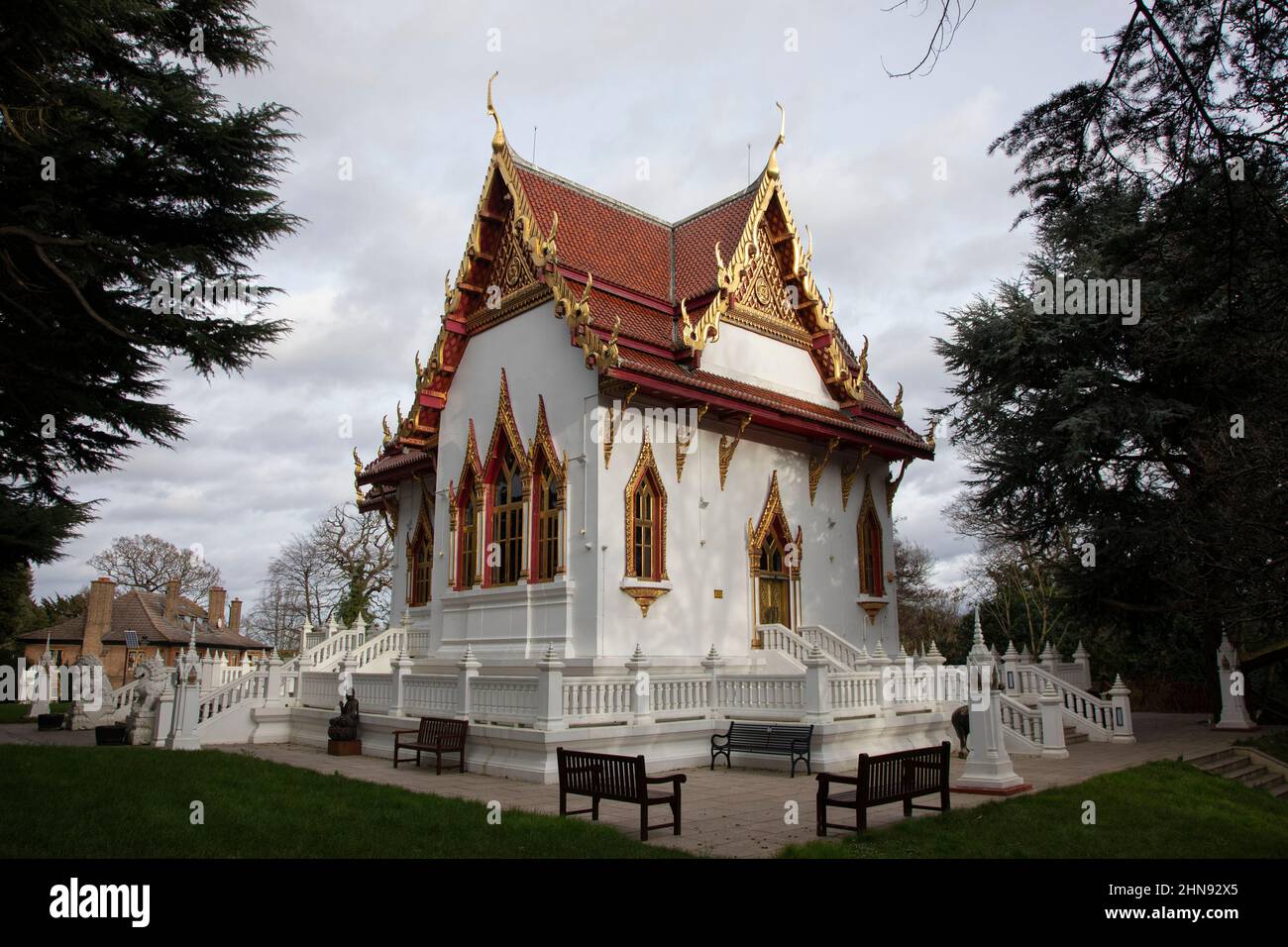 Wat Buddhapadipa, Thai Buddhist temple, Wimbledon, London, UK Stock ...