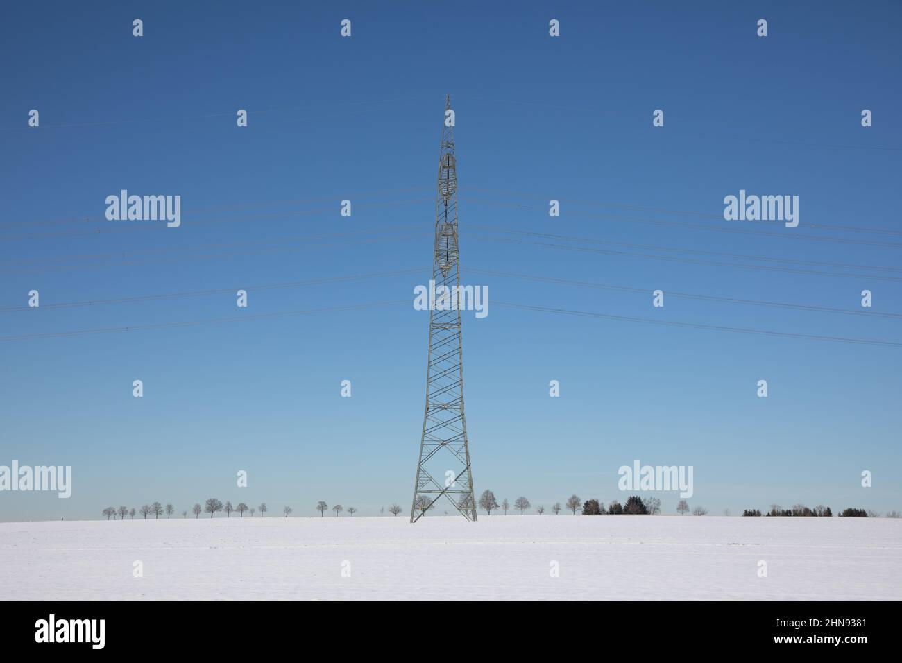 Electricity pylons covered in snow hi-res stock photography and images ...