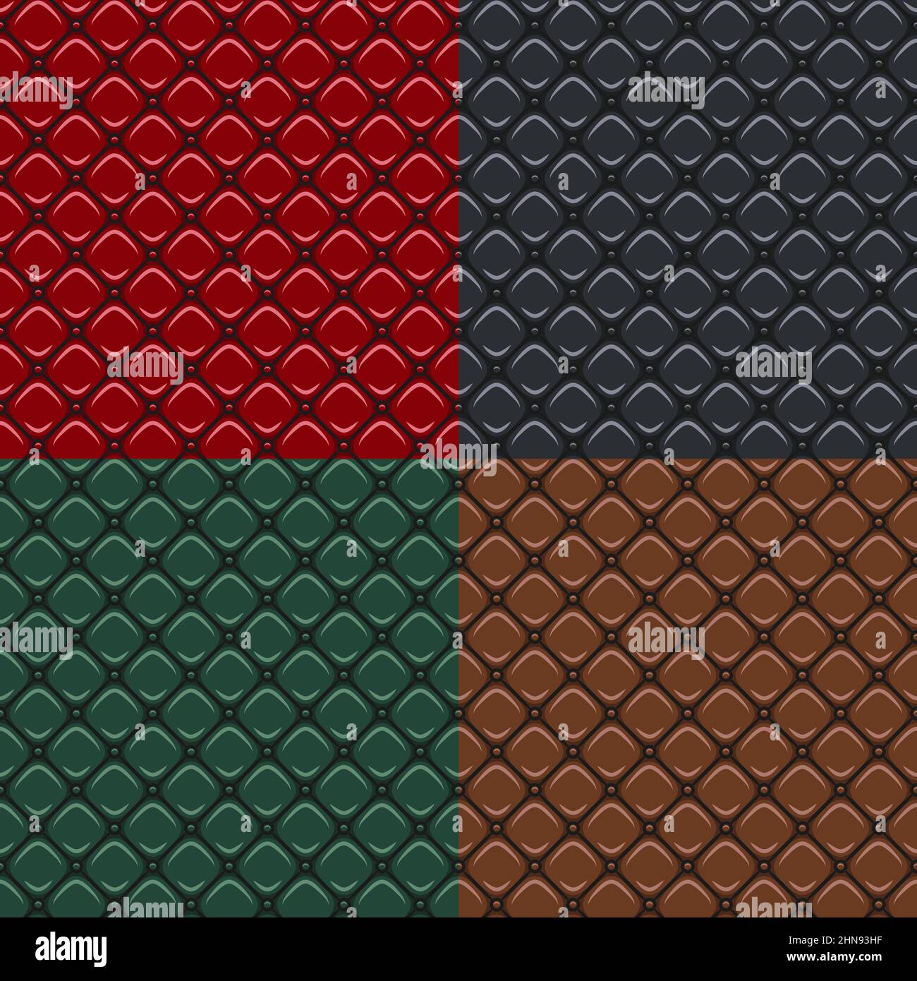 Set of seamless patterns with leather upholstery texture. Vector ...