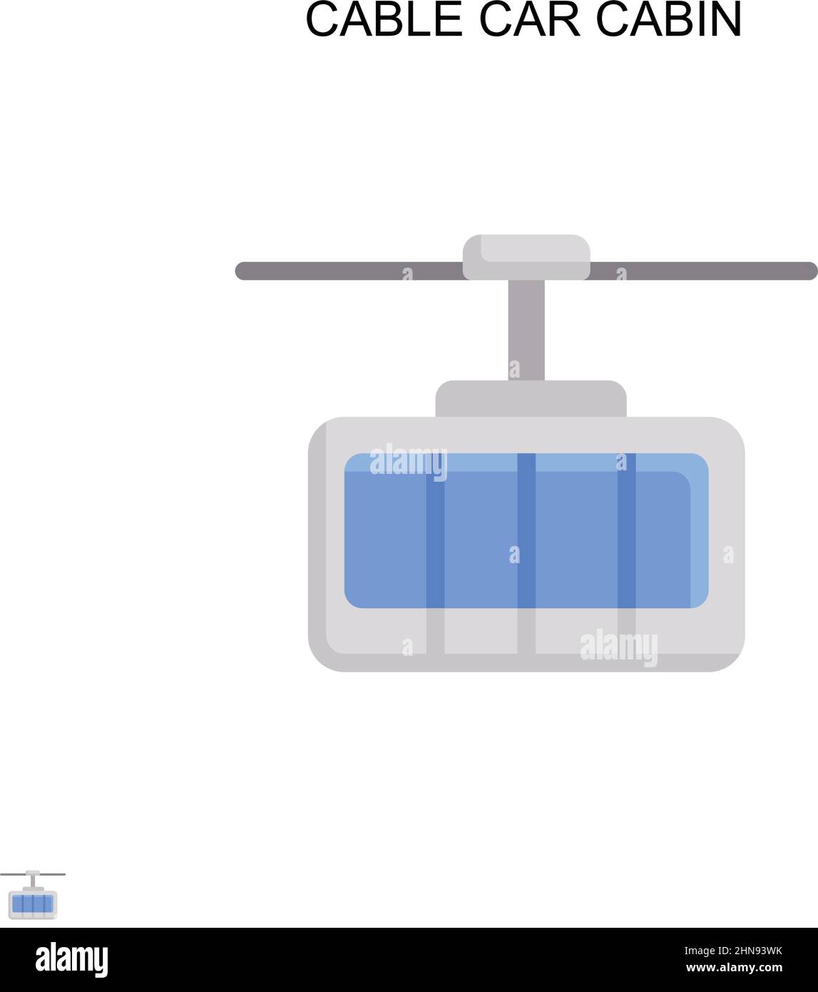 Cable car cabin Simple vector icon. Illustration symbol design template ...