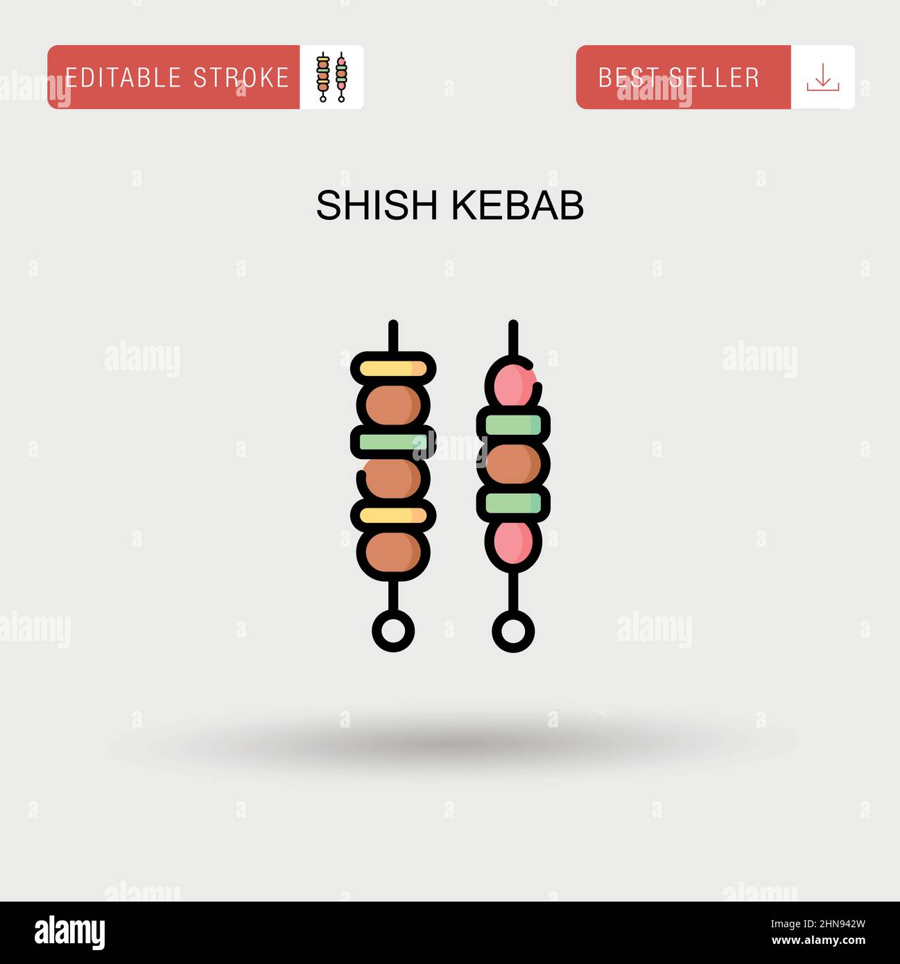 Shish kebab turkey meat Stock Vector Images - Alamy