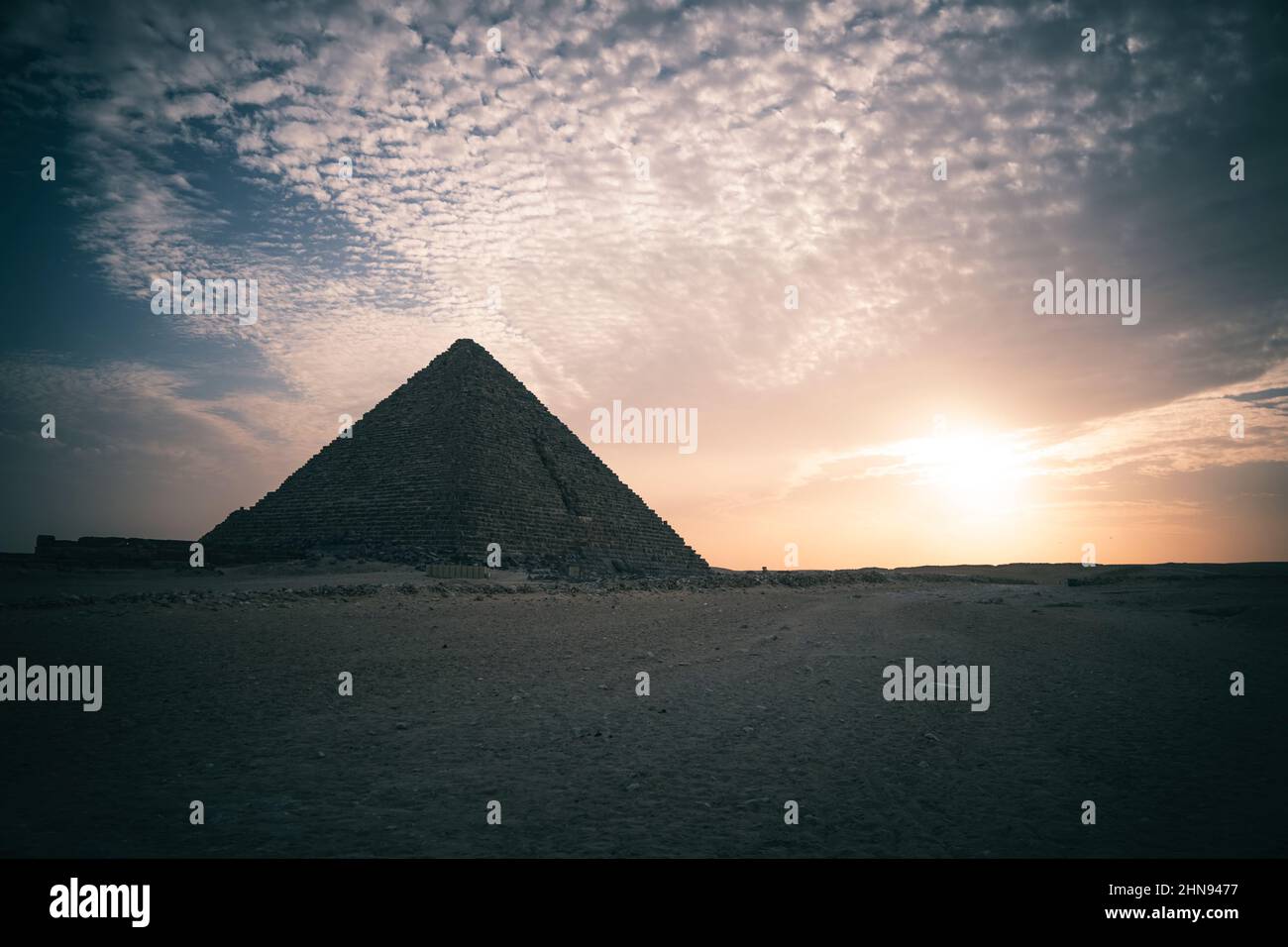 The great pyramid of Mikerina in Cairo, Egypt. Pyramids of Menkaura ...