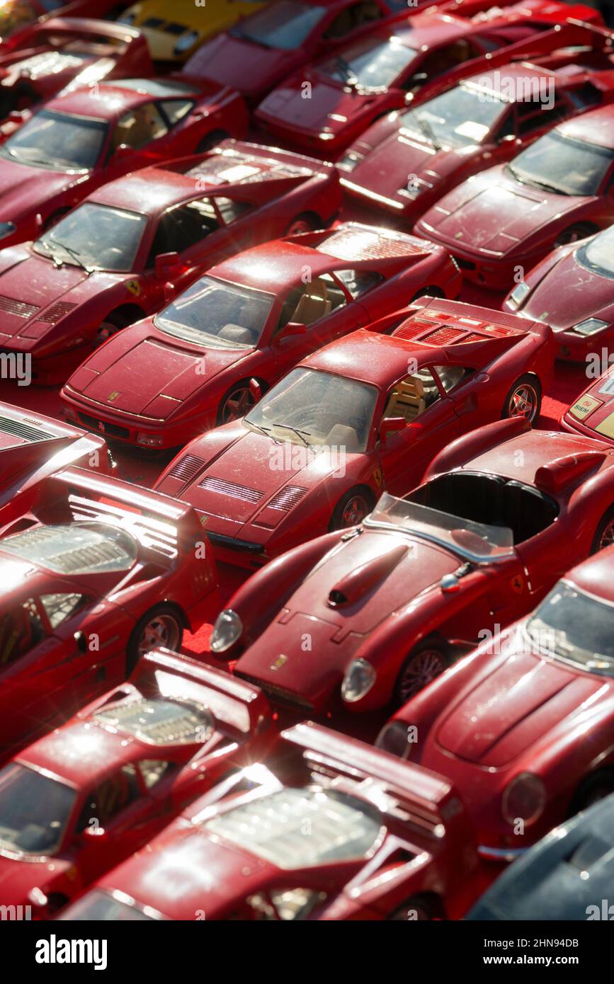 Row of Ferrari Model Cars Stock Photo - Alamy