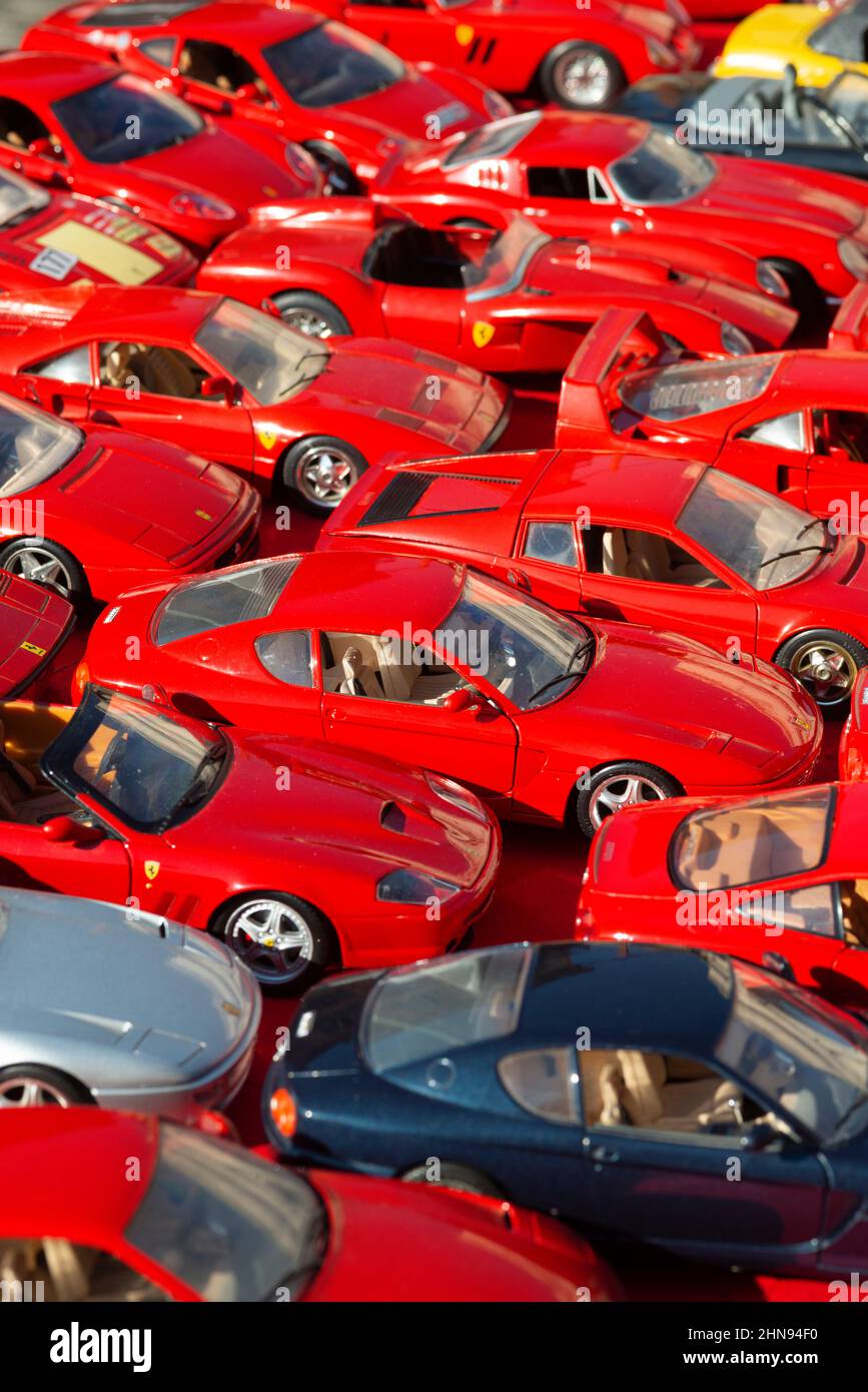 Row of Ferrari Model Cars Stock Photo - Alamy