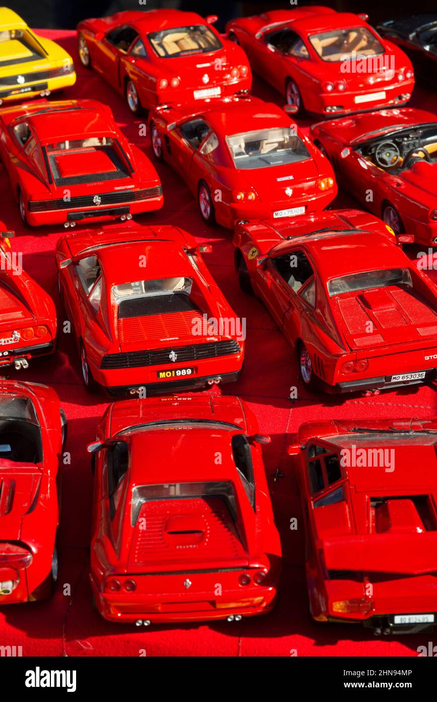 Row of Ferrari Model Cars Stock Photo - Alamy