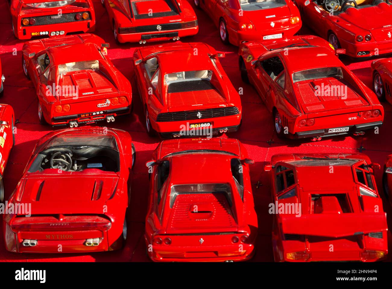 Row of Ferrari Model Cars Stock Photo - Alamy