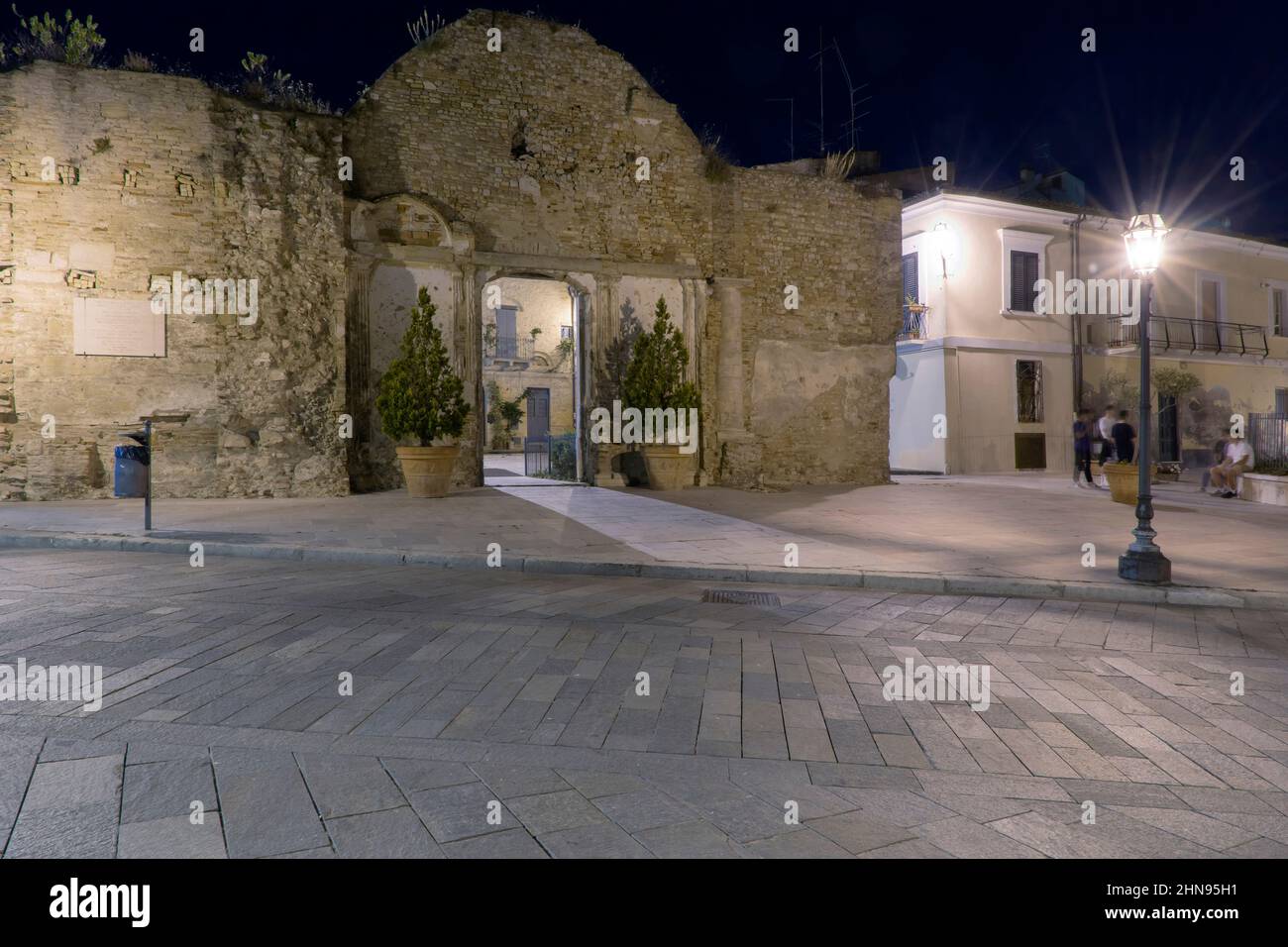 Via Adriatica street, Old Town, Ruins of the ancient Church of St ...