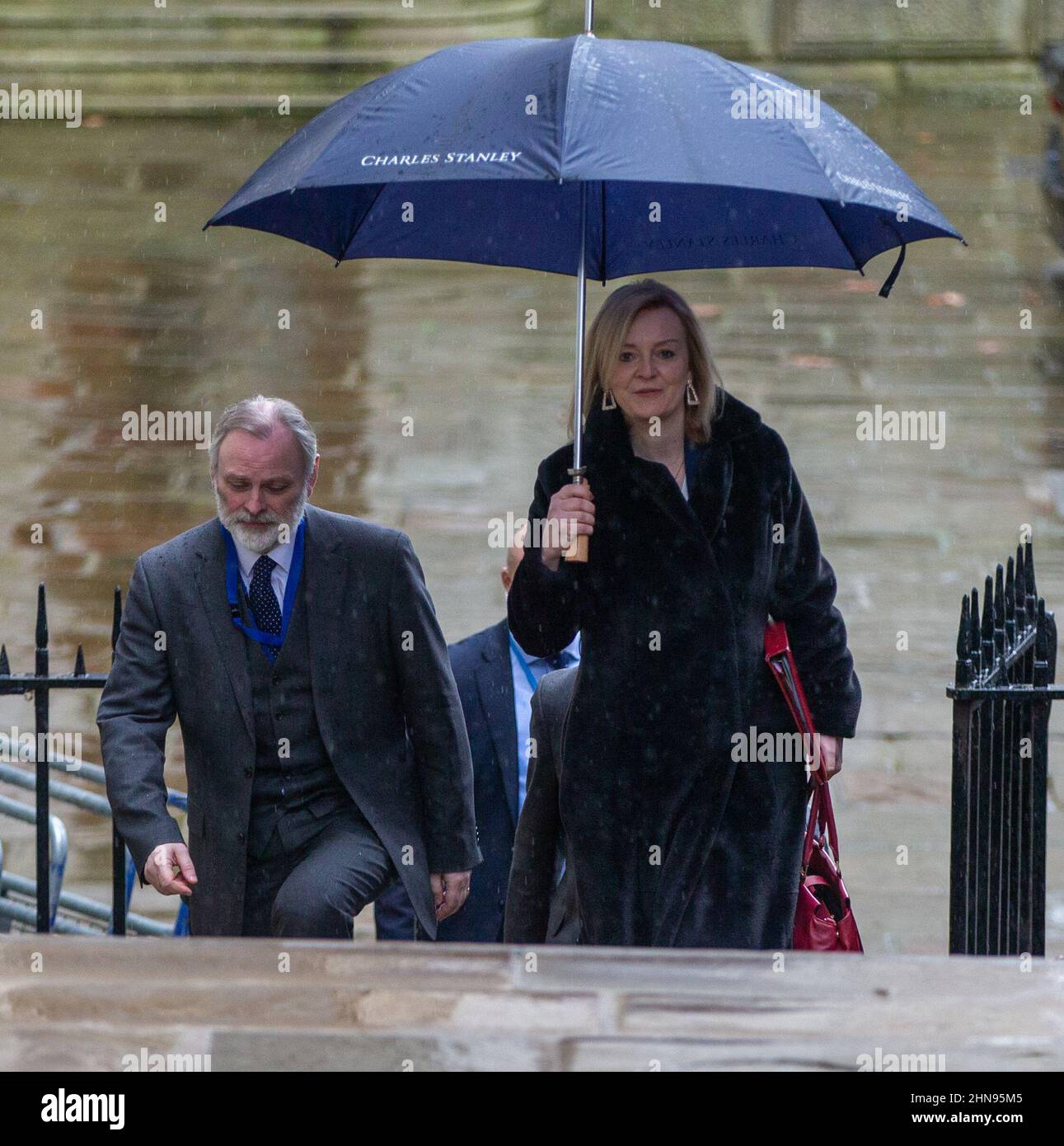 London, England, UK. 15th Feb, 2022. Foreign Secretary LIZ TRUSS is ...
