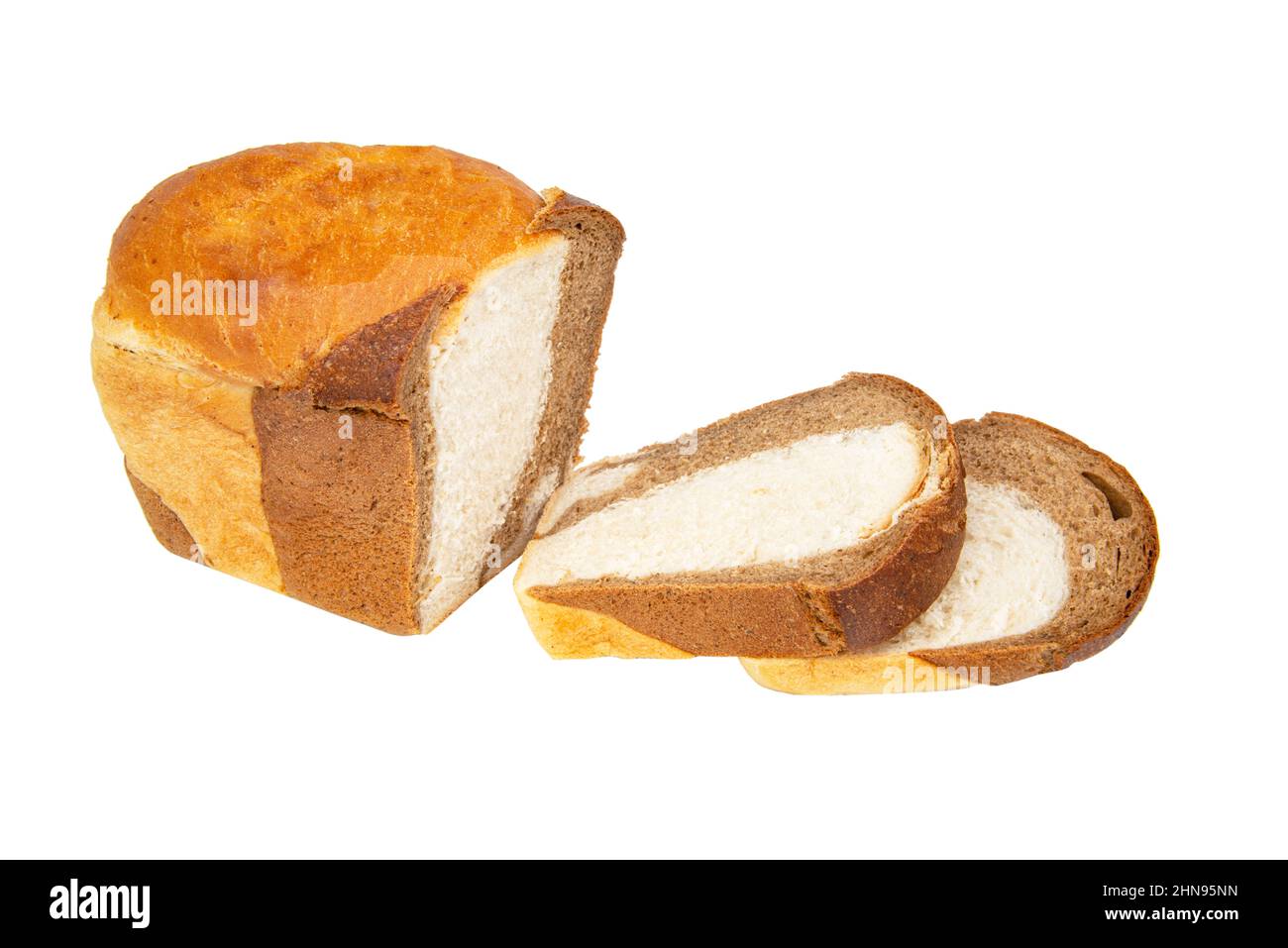 Double color bread sliced isolated on the white background Stock Photo ...