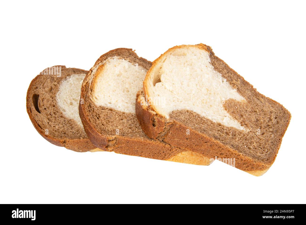 Double color bread sliced isolated on the white background Stock Photo ...