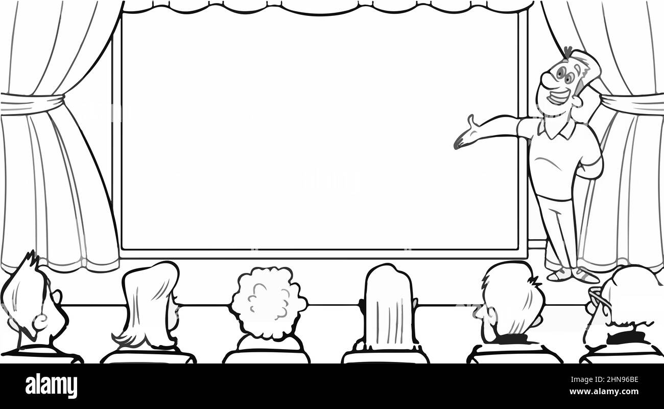 Line drawings for presentations in front of the stage project ...