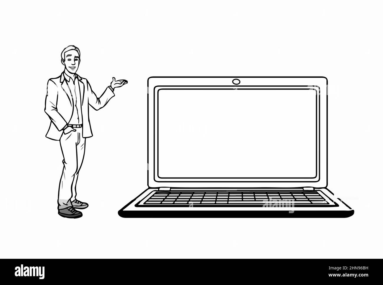 Man with line drawings Cut Out Stock Images & Pictures - Alamy