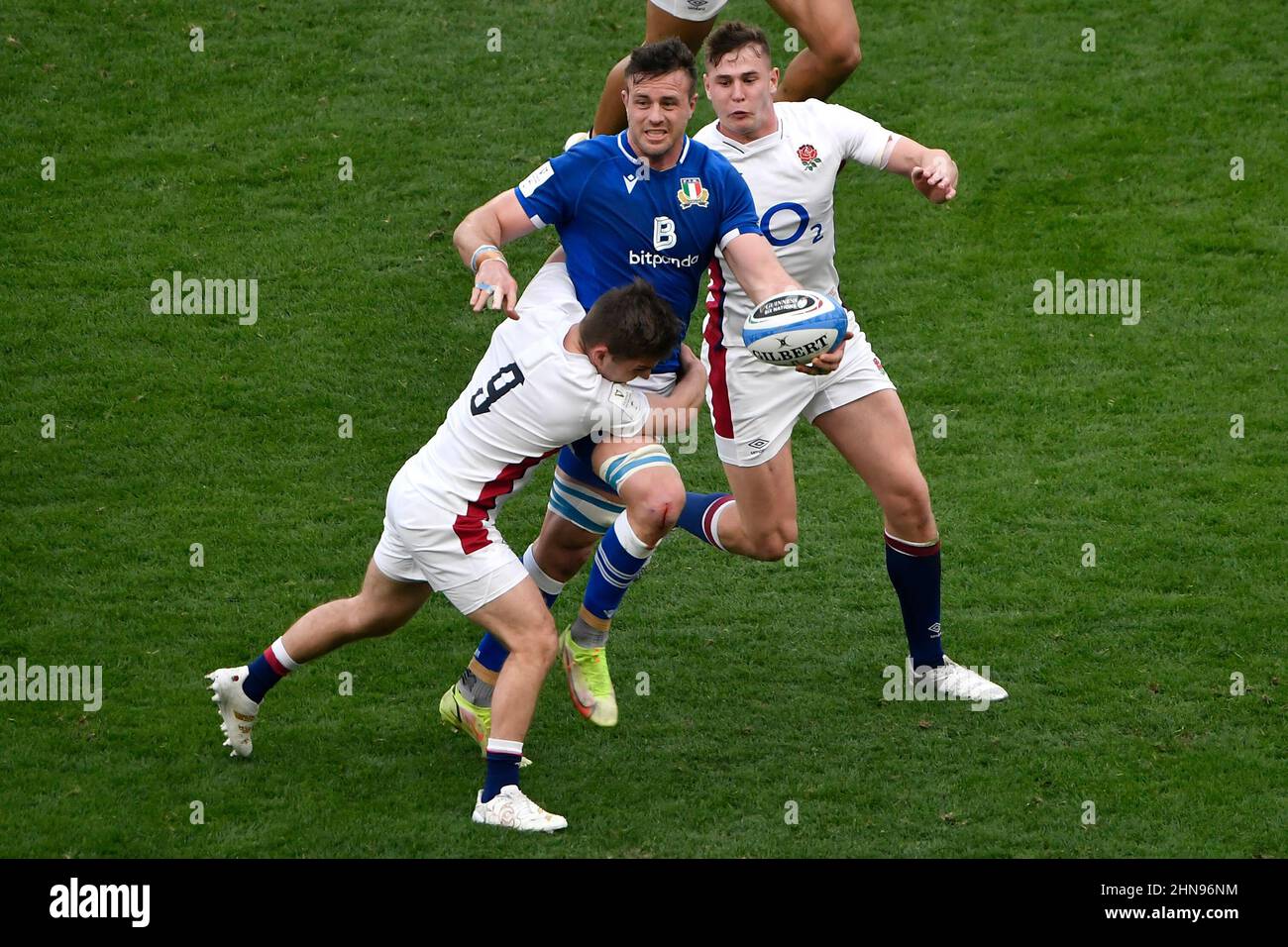 Rome, Italia. 13th Feb, 2022. Harry Randall of England, Braam Steyn of ...