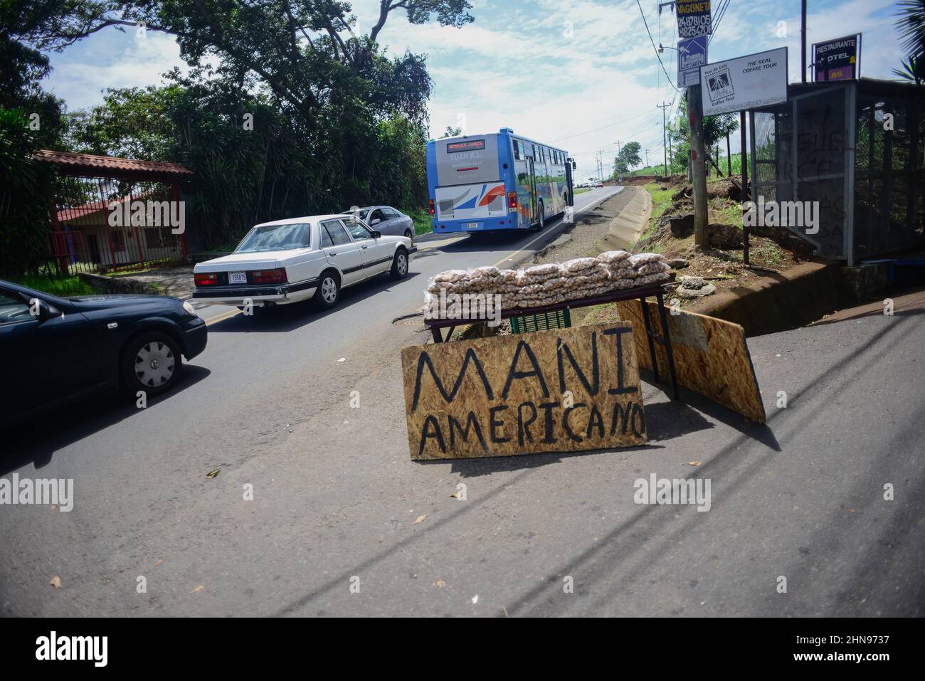 Road stand sells American peanut in Costa Rica Stock Photo - Alamy