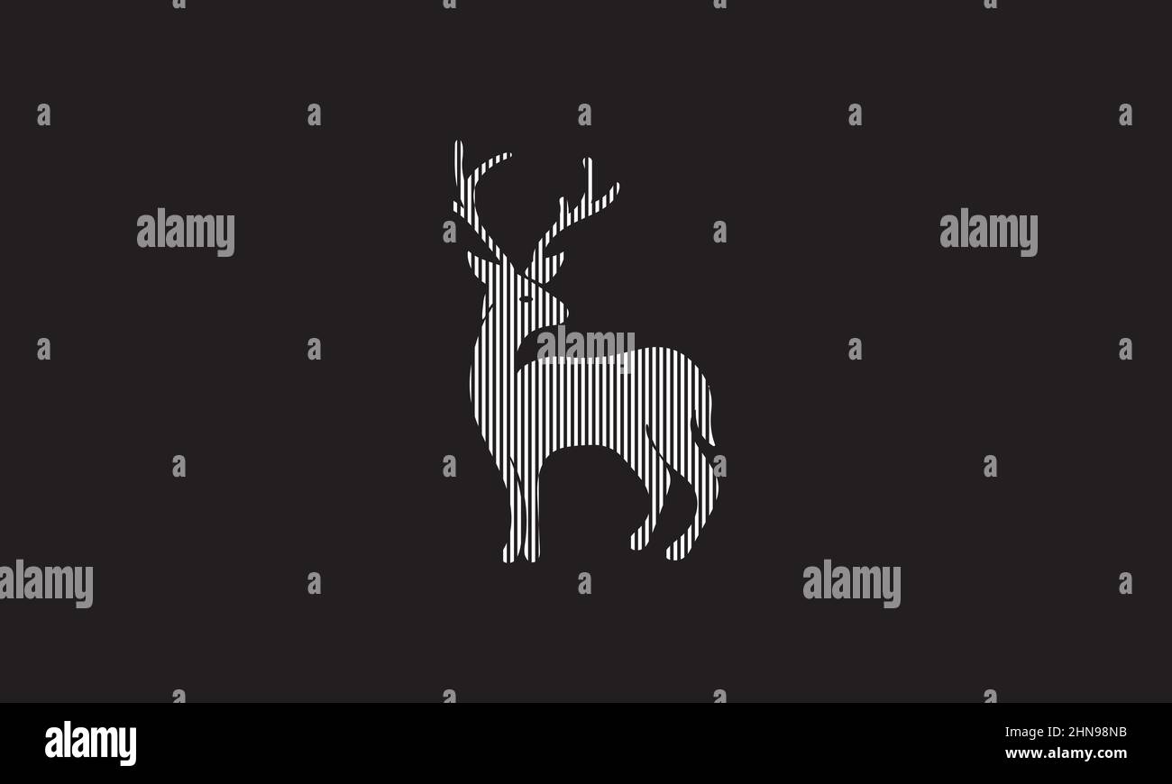 Initial letter DEER minimal logo design icon modern style illustration ...