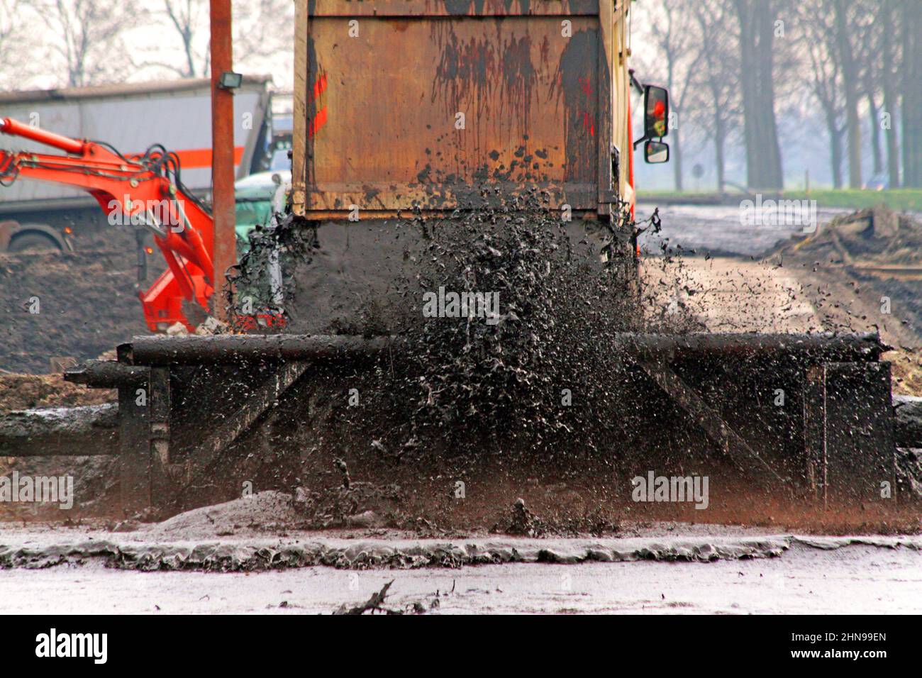 Storage basin for dredging spoil in the Netherlands Stock Photo - Alamy