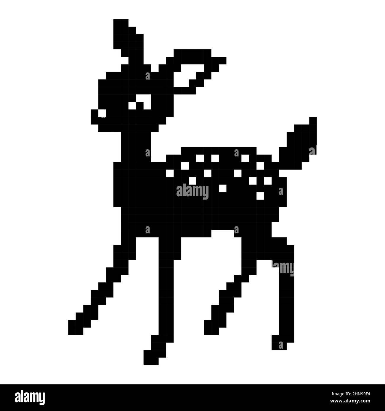 Pixel art animals Black and White Stock Photos & Images - Alamy