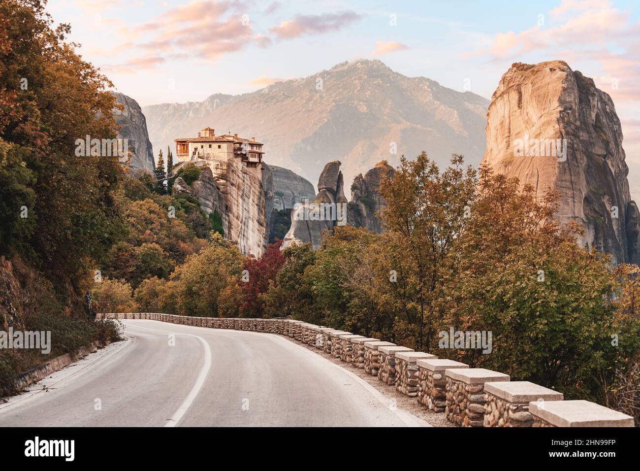 Inspirational view of iconic and majestic Saint Barbara Meteora ...