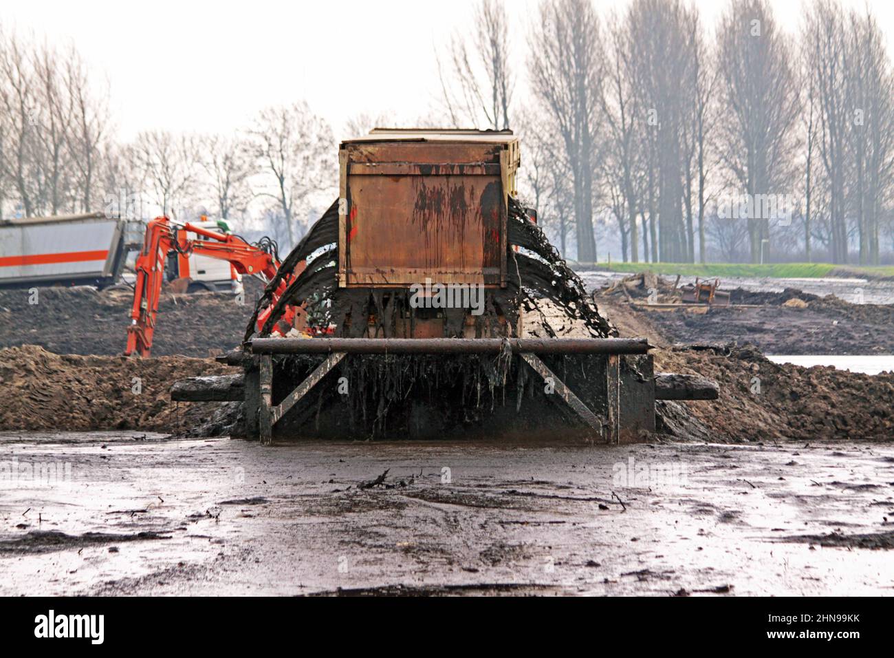Storage basin for dredging spoil in the Netherlands Stock Photo - Alamy
