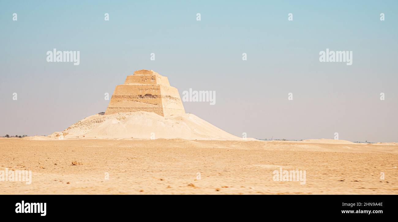 the wrong pyramid in Meidum, near Cairo. Egypt. One of the oldest ...