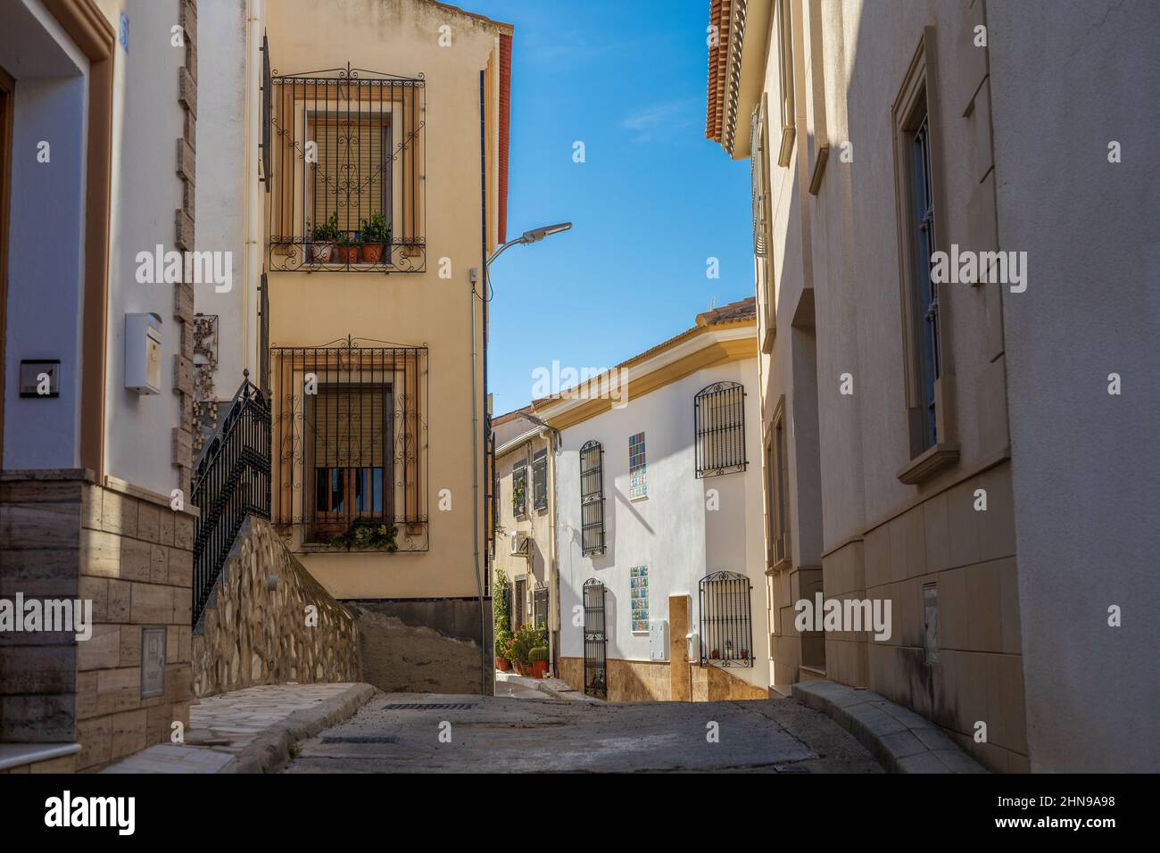 Narrow Street in Arboleas Town, Almanzora Valley, Almeria province ...