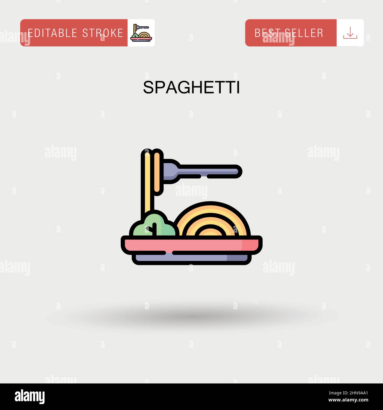 Spaghetti Simple vector icon Stock Vector Image & Art - Alamy