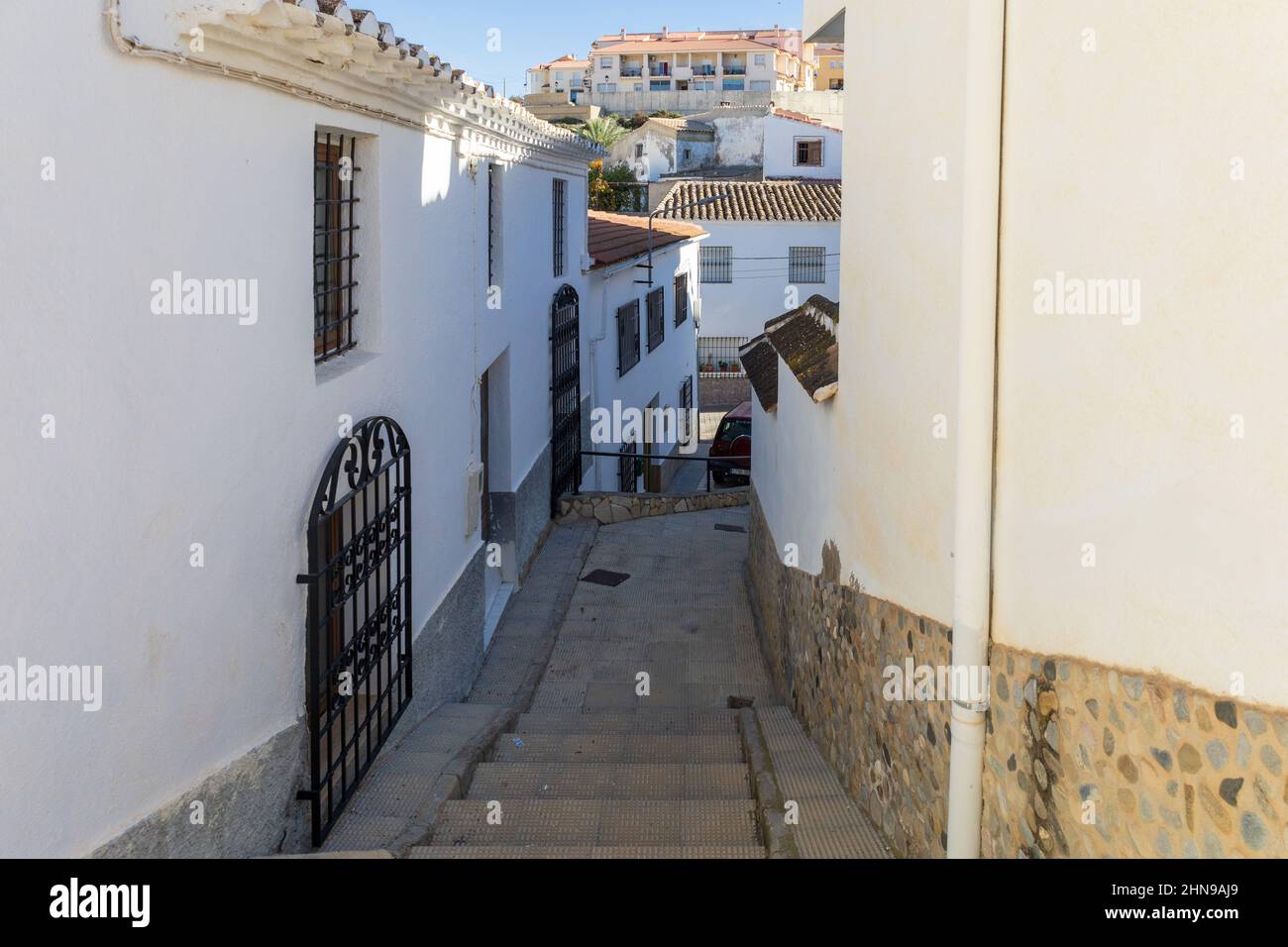 Narrow passage in Arboleas Town, Almanzora Valley, Almeria province ...