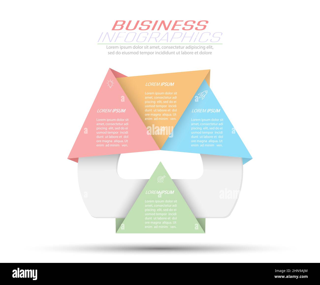 Business Infographics. 4 steps to achieve the result. Stages of ...